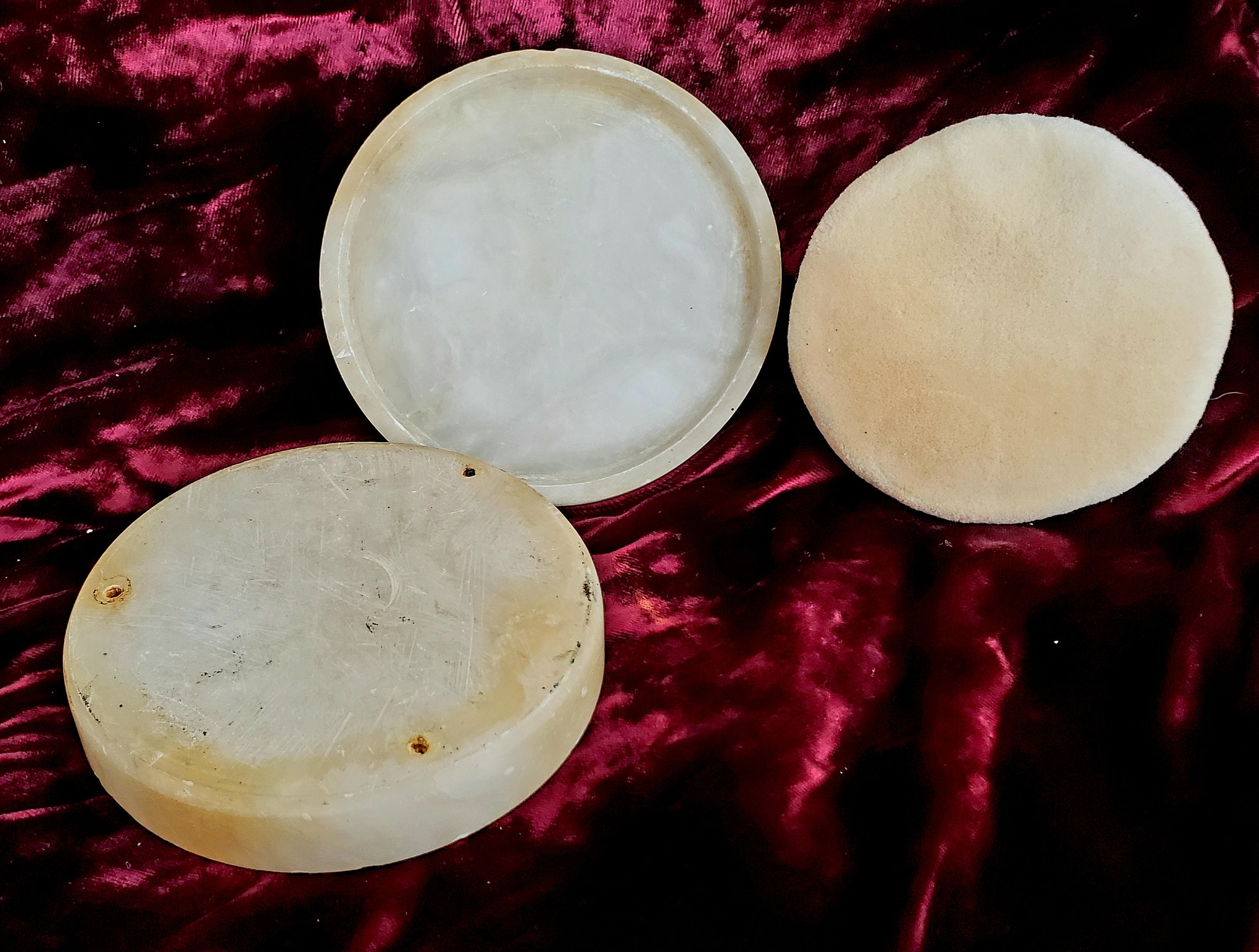 Rare Antique Vintage 1920's Flapper Art Deco Alabaster Powder Box W ...