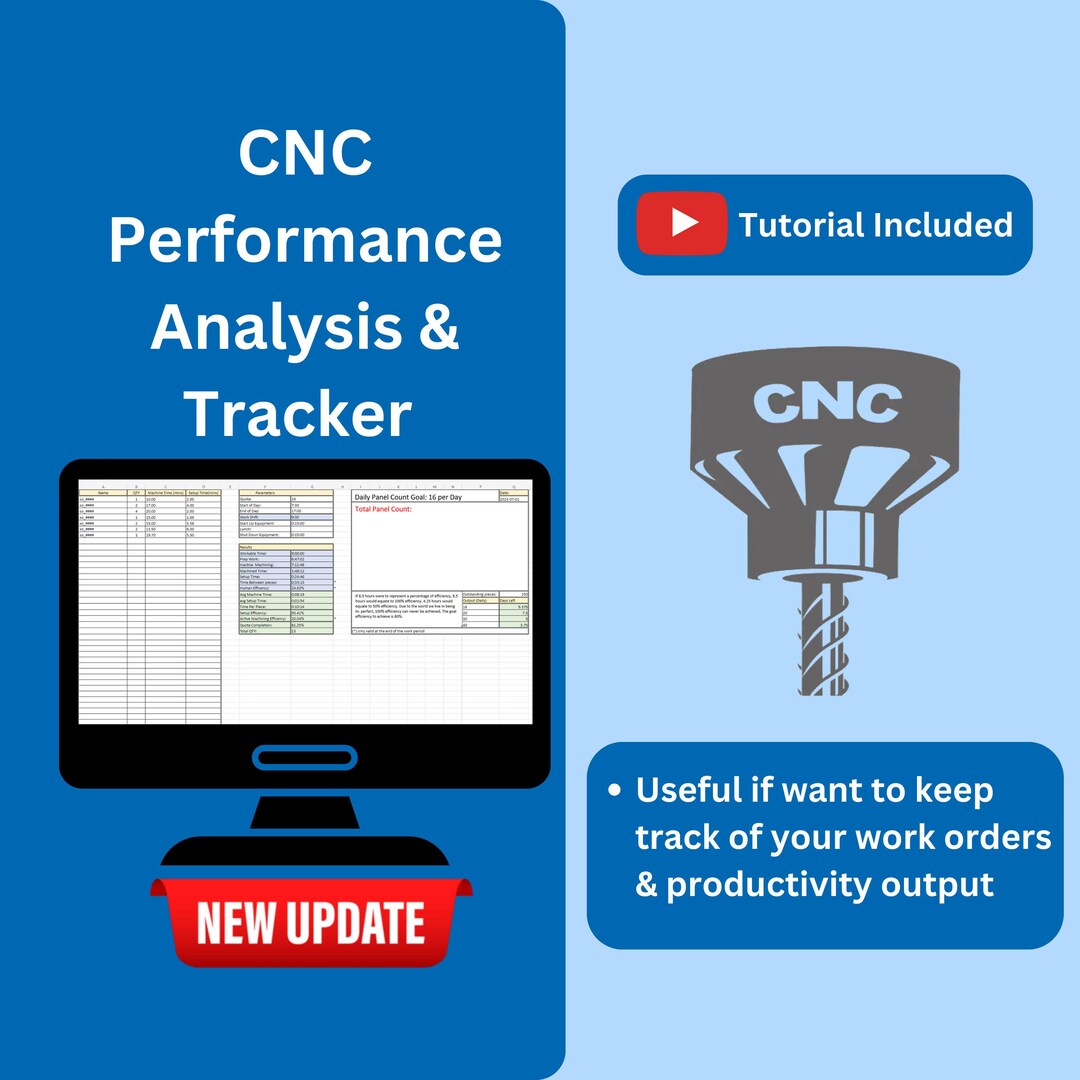 Wood Working CNC Performance Analysis and Tracker - Etsy