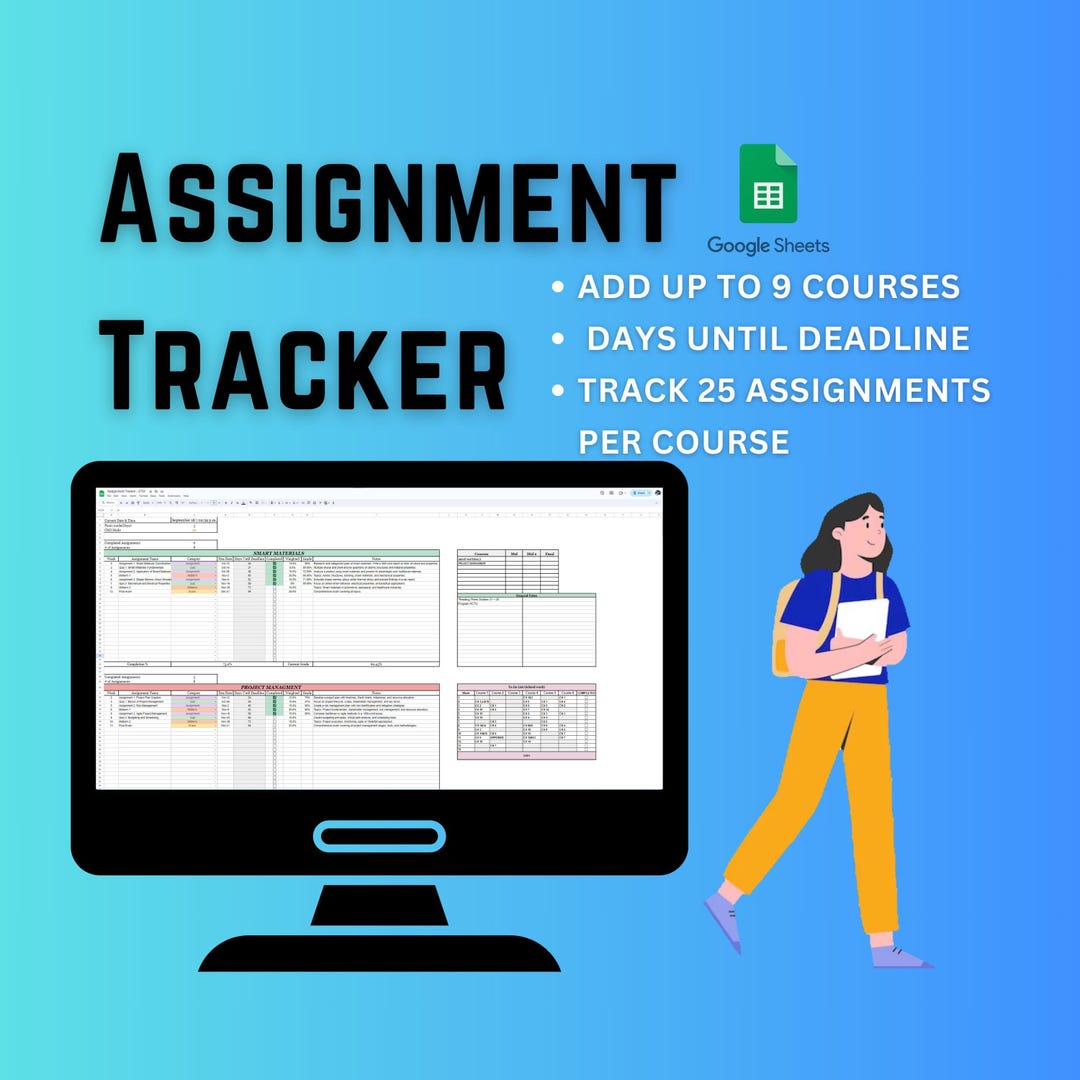 Ultimate Student Assignment Tracker: Manage 9 Classes (google Sheets ...