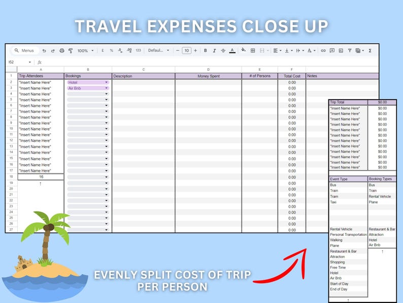 Travel Itinerary & Budget Planner Spreadsheet | Simplify Your Next ...