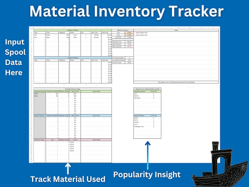 Ultimate 2-in-1 3D Printing Business Tool: Print Log & Material Tracker Bundle - Etsy