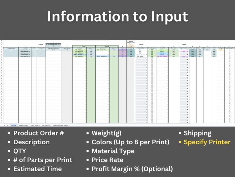 Ultimate Version: (6-in-1) 3D Printing Business Bundle – (print Log ...