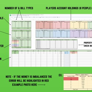 Monopoly-inspired Money Tracker Spreadsheet – Digital Tool for ...
