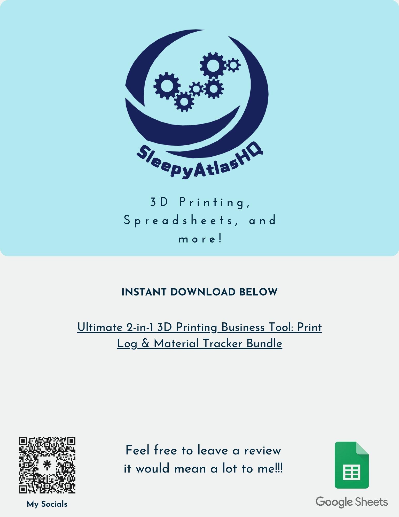Ultimate 2-in-1 3D Printing Business Tool: Print Log & Material Tracker ...
