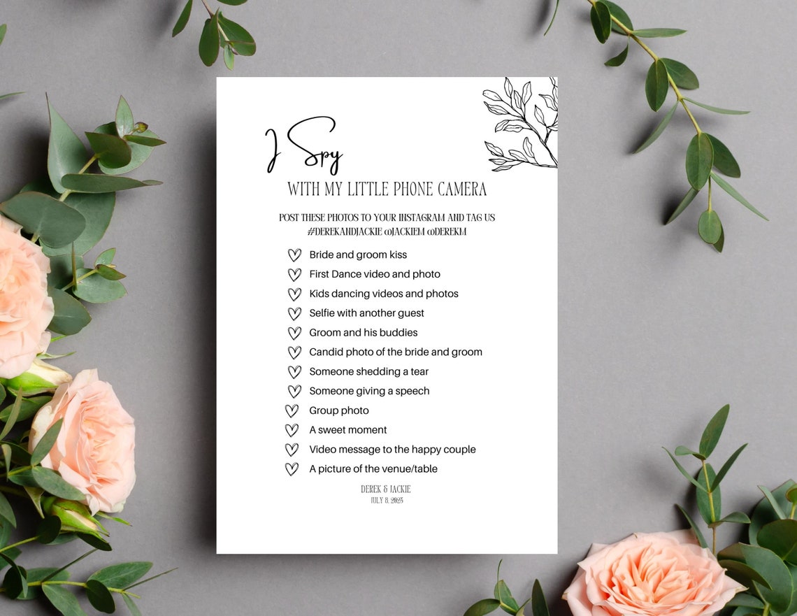Editable Canva Wedding Photo/video Scavenger Hunt - Etsy