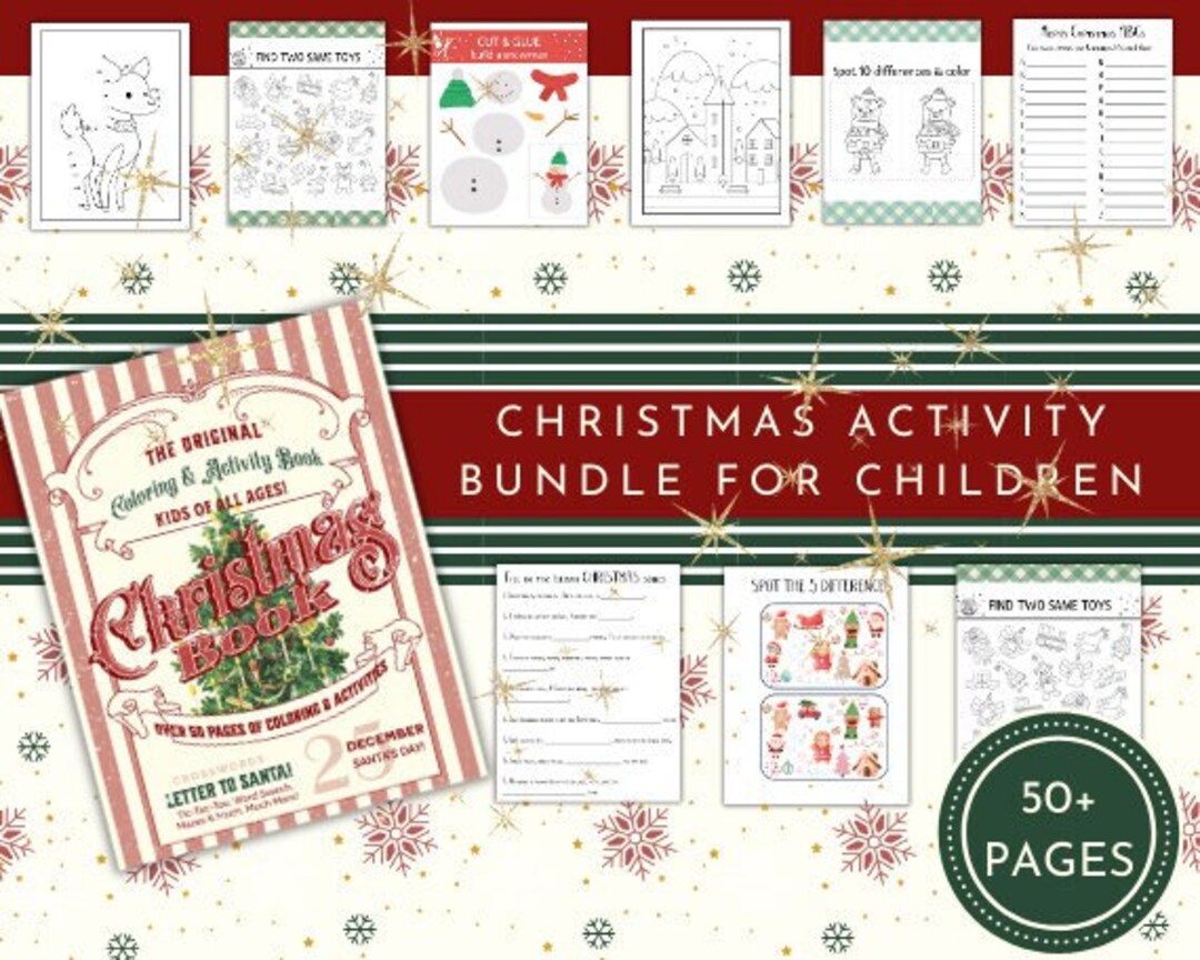 Massive Christmas Kids Activity and Coloring Book - Instant Download ...