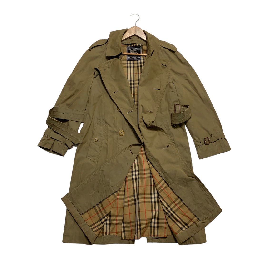 Vintage Burberrys Nova Check Double Breast Trench Coat - Etsy