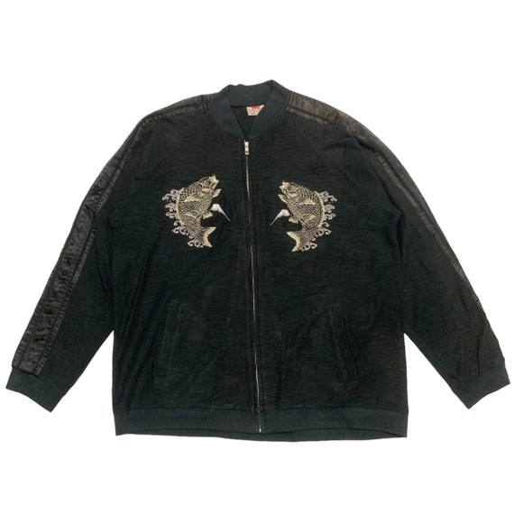 Vintage Japanese Classic Script Koi Fish Motive Jacket - Gem