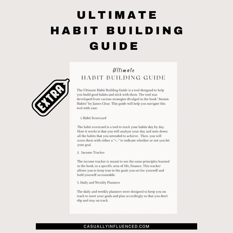 Atomic Habits Habit Tracker Kit, Atomic Habit Tracker Printable, Habit ...