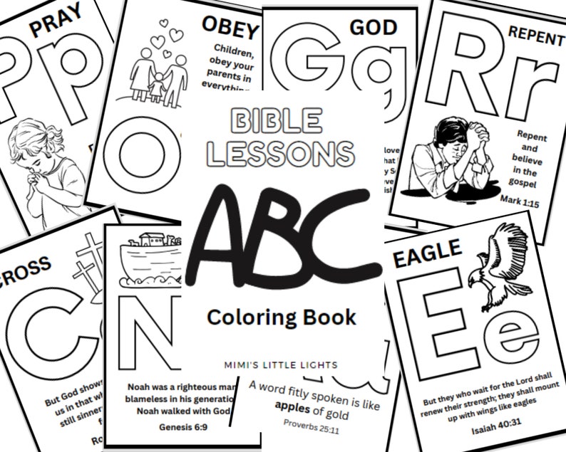 Coloring Sheets/alphabet/digital Print/bible Verses - Etsy