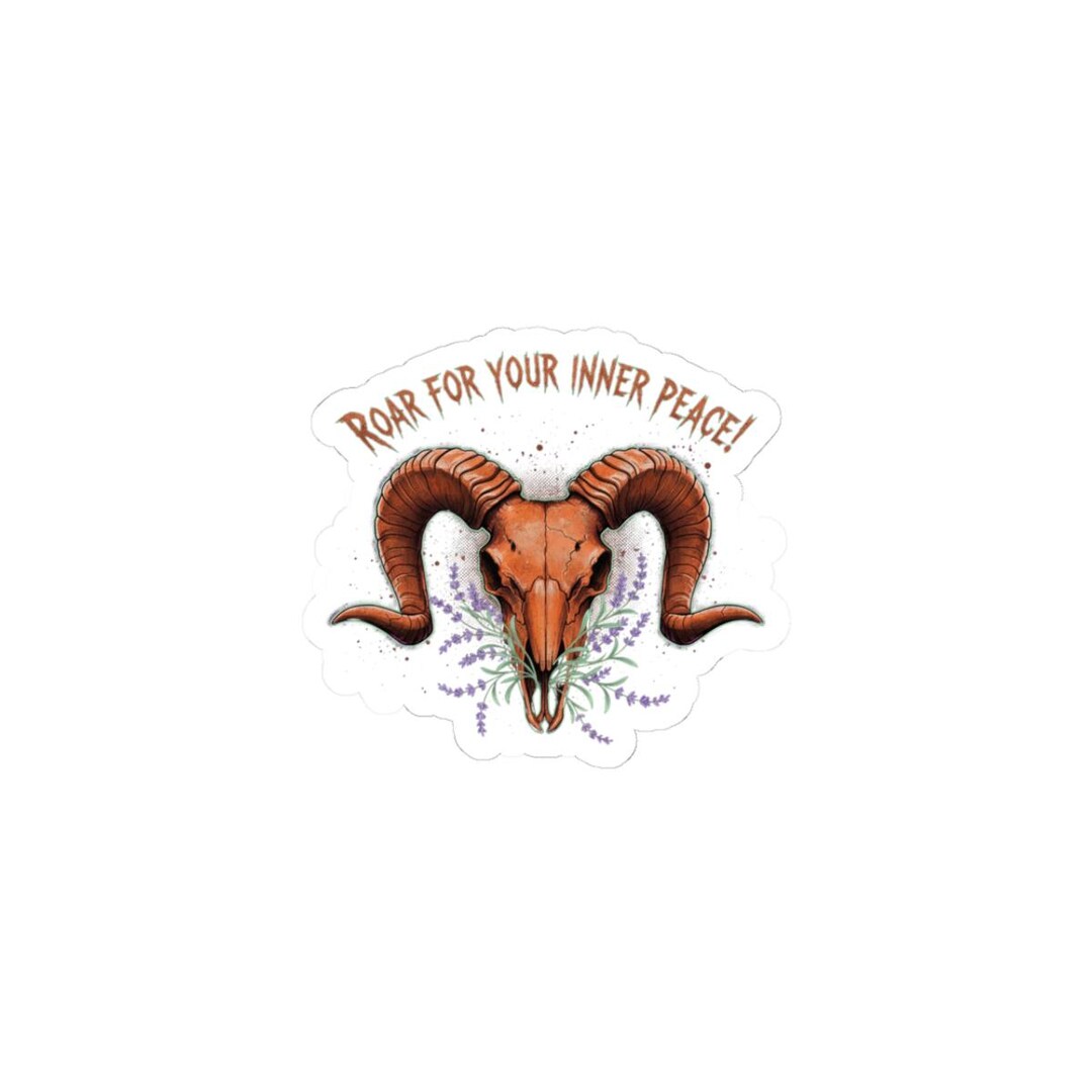 Roar for Your Inner Peace Kiss-cut Sticker | Heavy Metal Wellness ...
