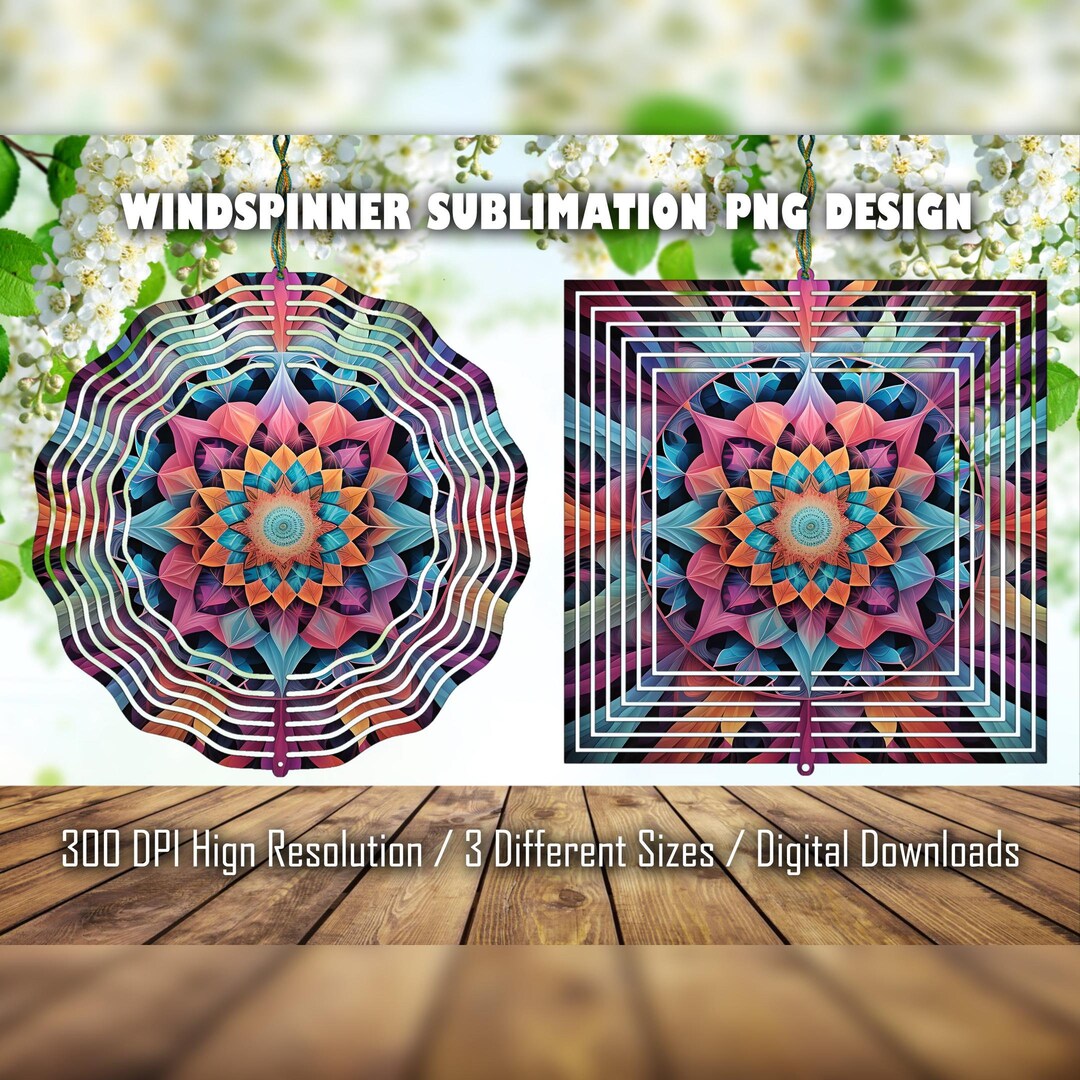 Abstract Art Wind Spinner Sublimation Designs Png, House and Garden ...
