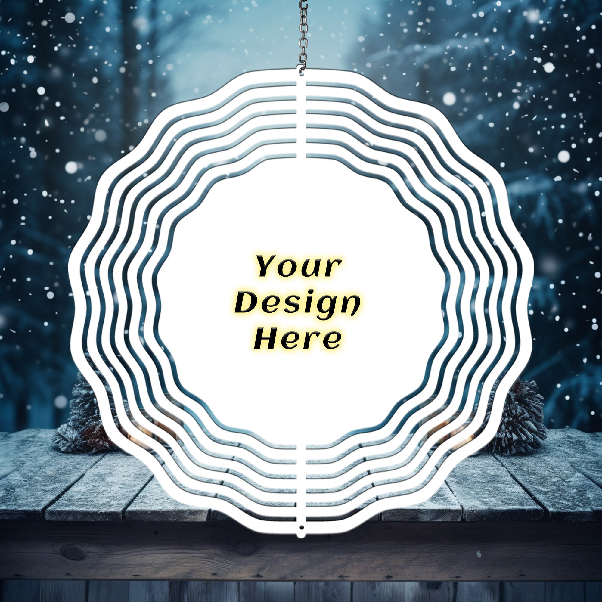 Set of Four Wind Spinner Mockup Template Bundle, 4 X Chilly Winter ...