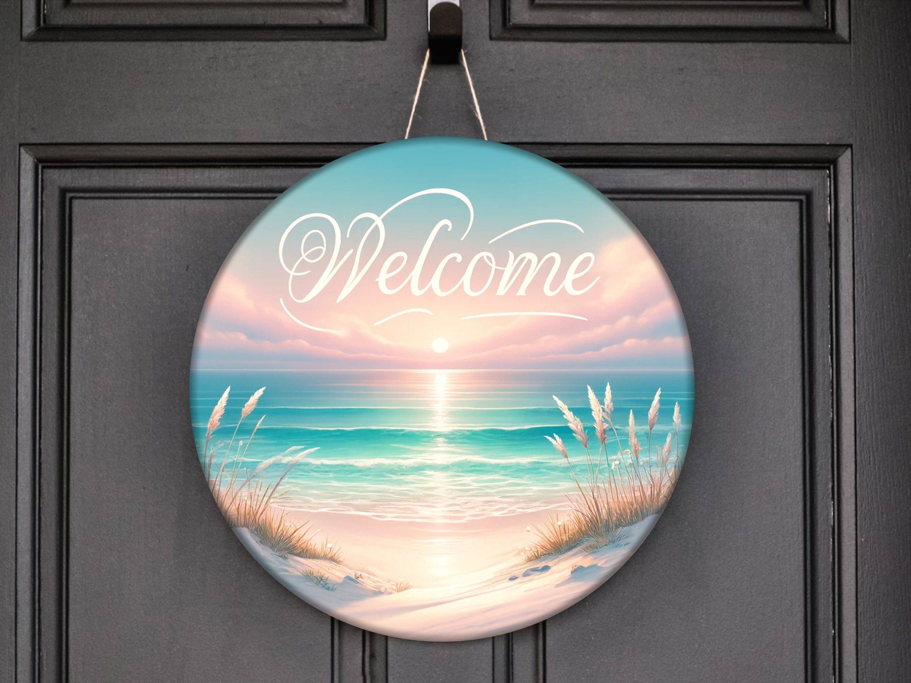 Summer Beach Door Hanger Png, 12 Inch Circular Image Digital Download ...