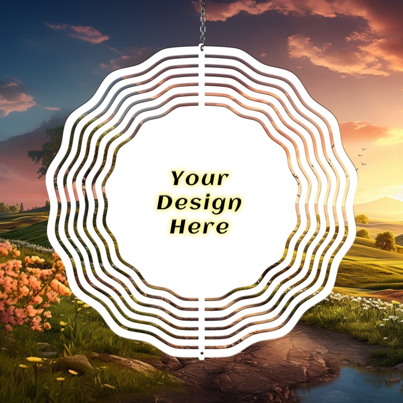 Set of Four Wind Spinner Mockup Template Bundle, Farmland Transparent ...