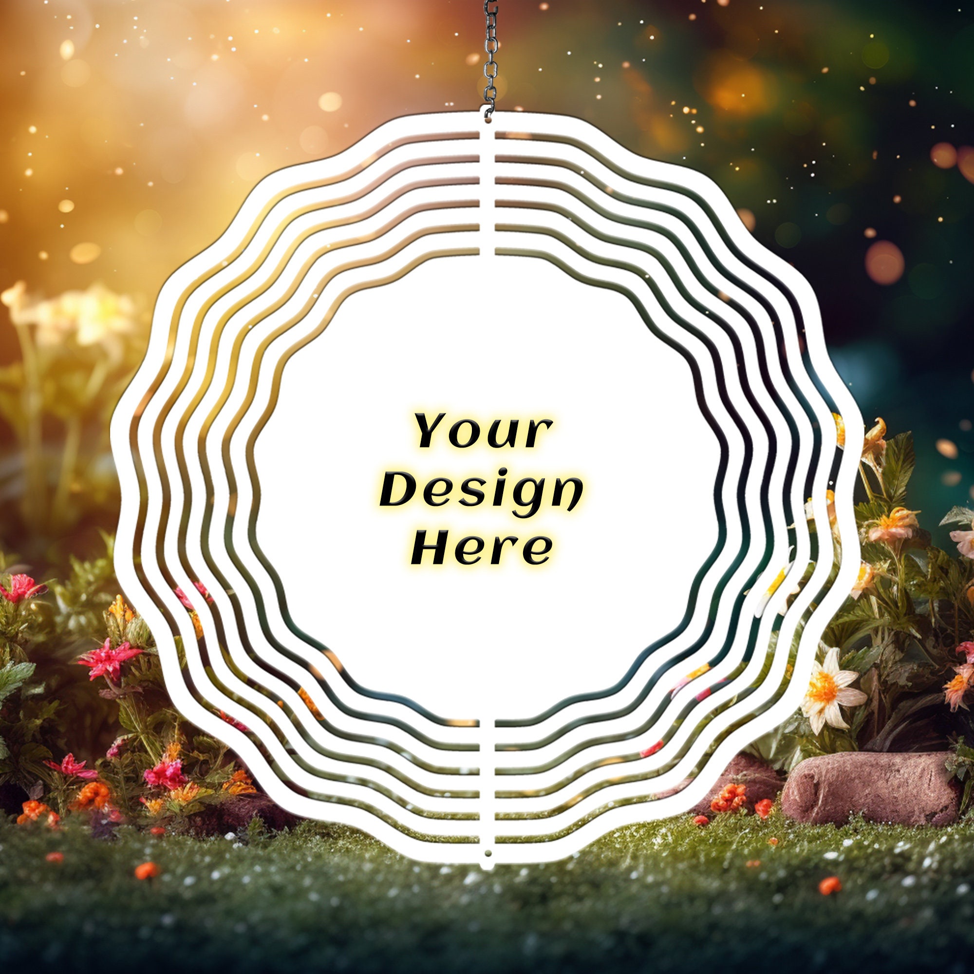 Set of Four Wind Spinner Mockup Template Bundle, Garden and Flower ...