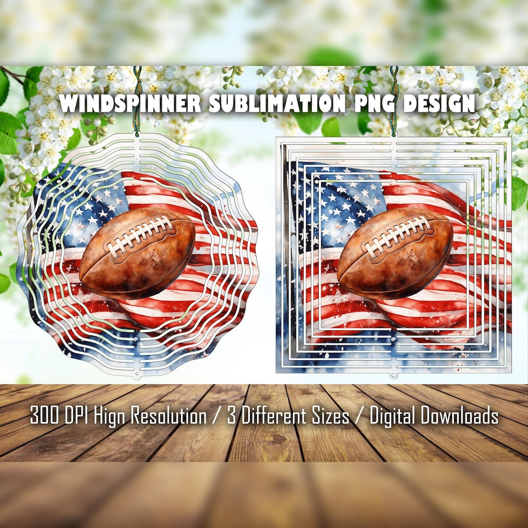 American Football Wind Spinner Sublimation Designs Png, House and ...