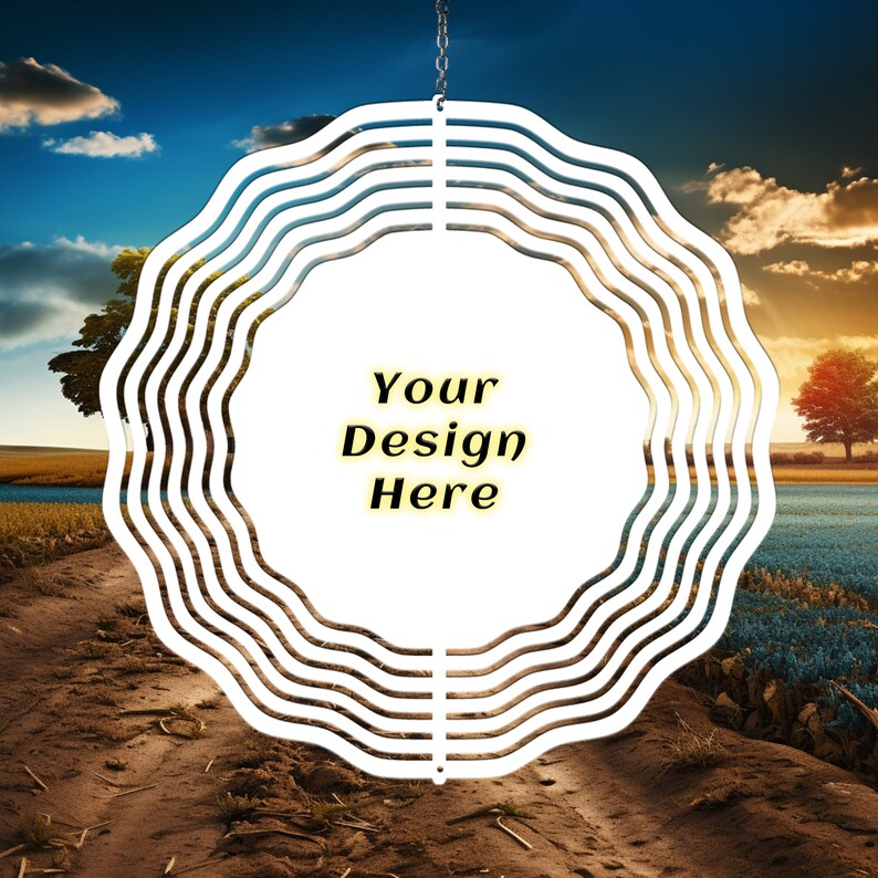 Set of Four Wind Spinner Mockup Template Bundle, Farmland Transparent ...