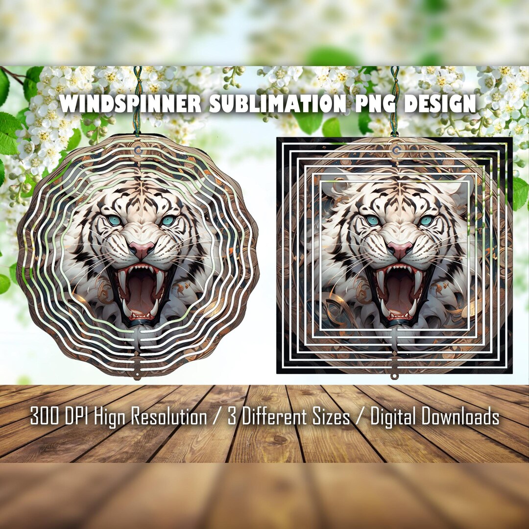 Fantasy Tiger Wind Spinner Sublimation Designs Png, House and Garden ...