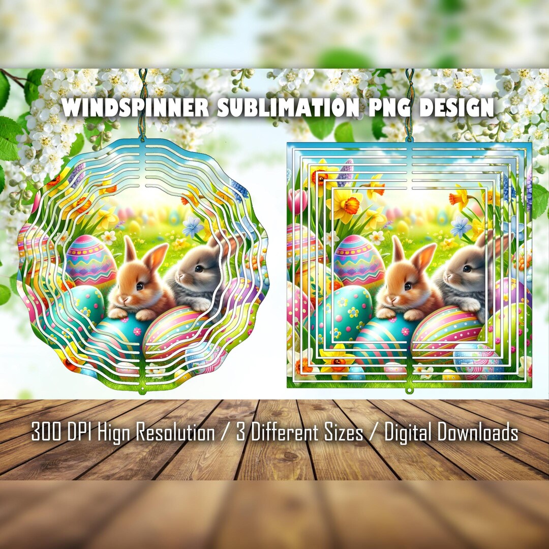 Happy Easter Wind Spinner Sublimation Designs Png, House and Garden ...