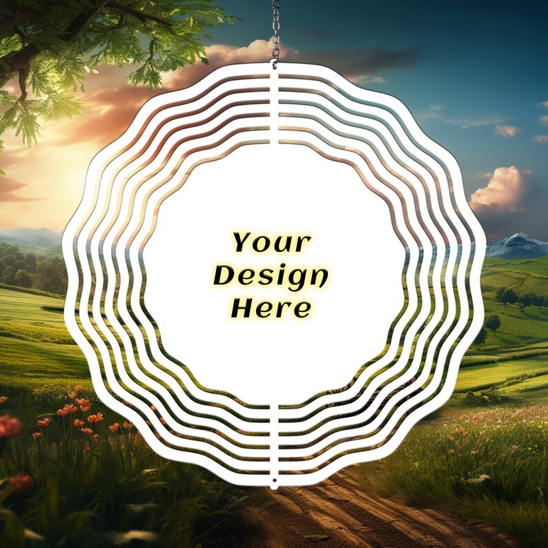 Set of Four Wind Spinner Mockup Template Bundle, Farmland Transparent ...