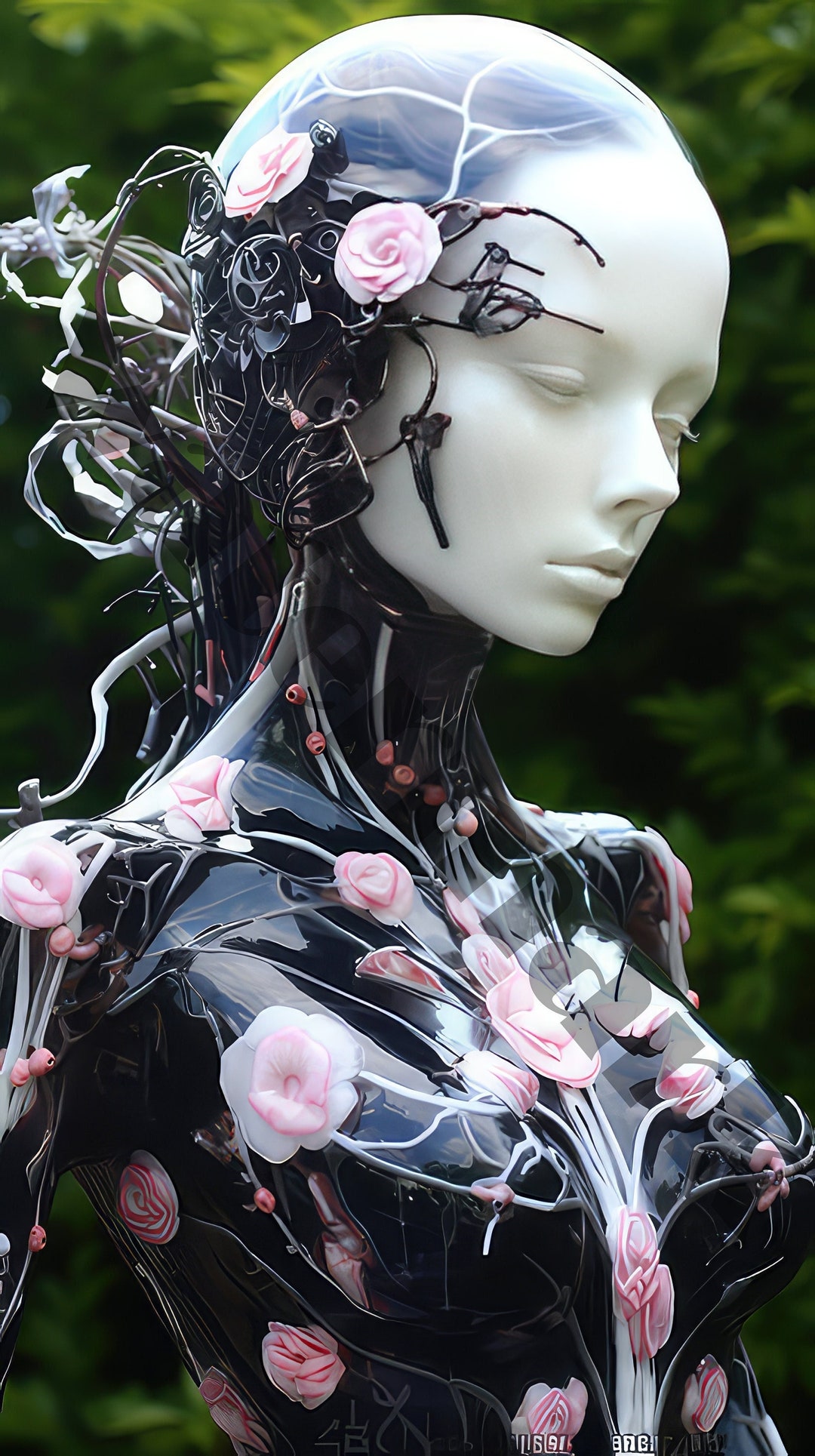 Cyborg With Roses Digital Download - Etsy