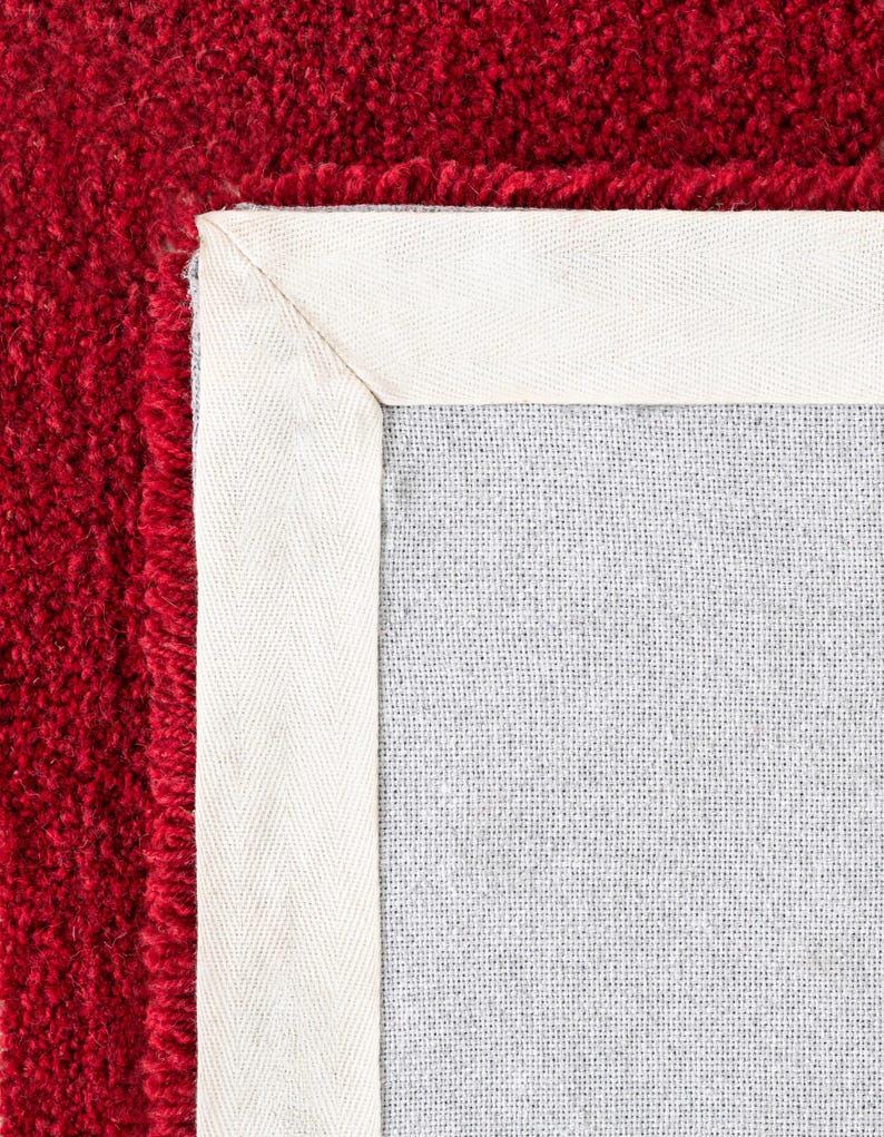 Hand-tufted Wool Area Rug | Red & Beige Abstract Stripes - Etsy