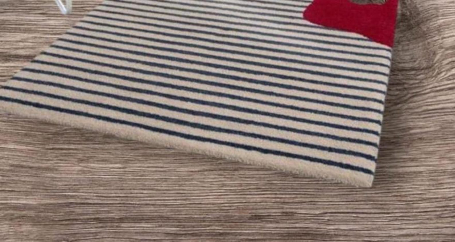 Hand-tufted Wool Area Rug | Red & Beige Abstract Stripes - Etsy