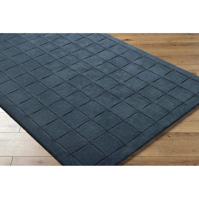Green and Blue Grid Woolen Area Rugs & Handmade Tufted 100% Wool Carpet ...