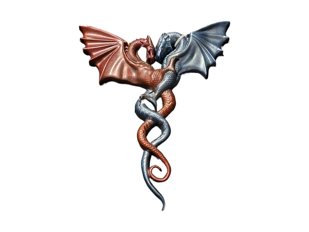 Red and Blue Dragon Art Wall Hanging Handmade With Resin - Etsy