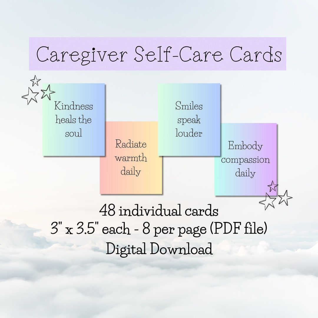 Affirmation Cards Printable, Positive Affirmations for Caregivers ...