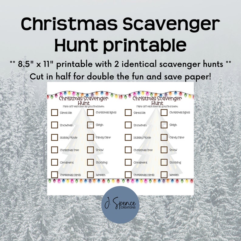 Christmas Scavenger Hunt Printable - Christmas Scavenger Hunt for Kids ...