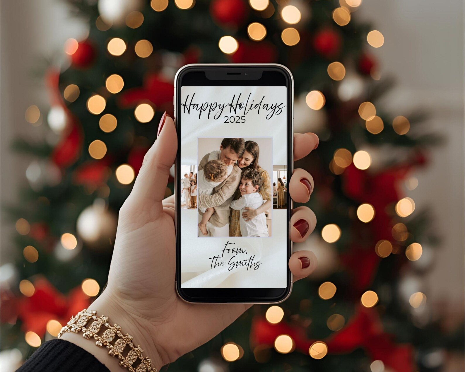 Editable Christmas Video Card Template, Custom Holiday Ecard Animated ...
