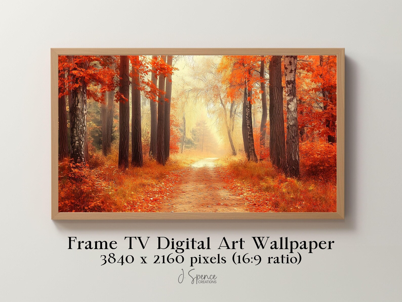 Frame TV Wallpaper, Fall TV Art, Rustic Leaves, Dirt Path Road, Crisp ...