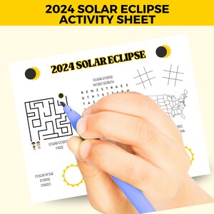 Printable 2024 Solar Eclipse Activity Placemat, Great North America ...