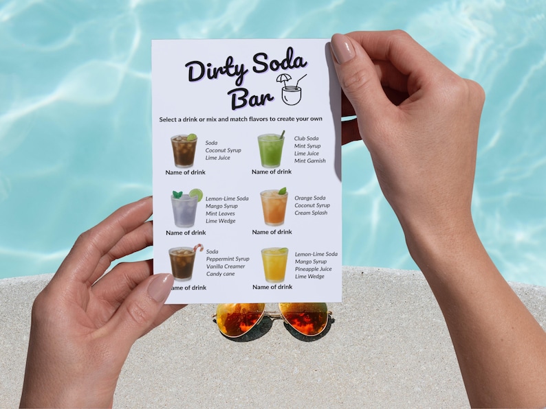 Dirty Soda Bar Sign Template, Bar Sign Wedding, Small Personalized ...
