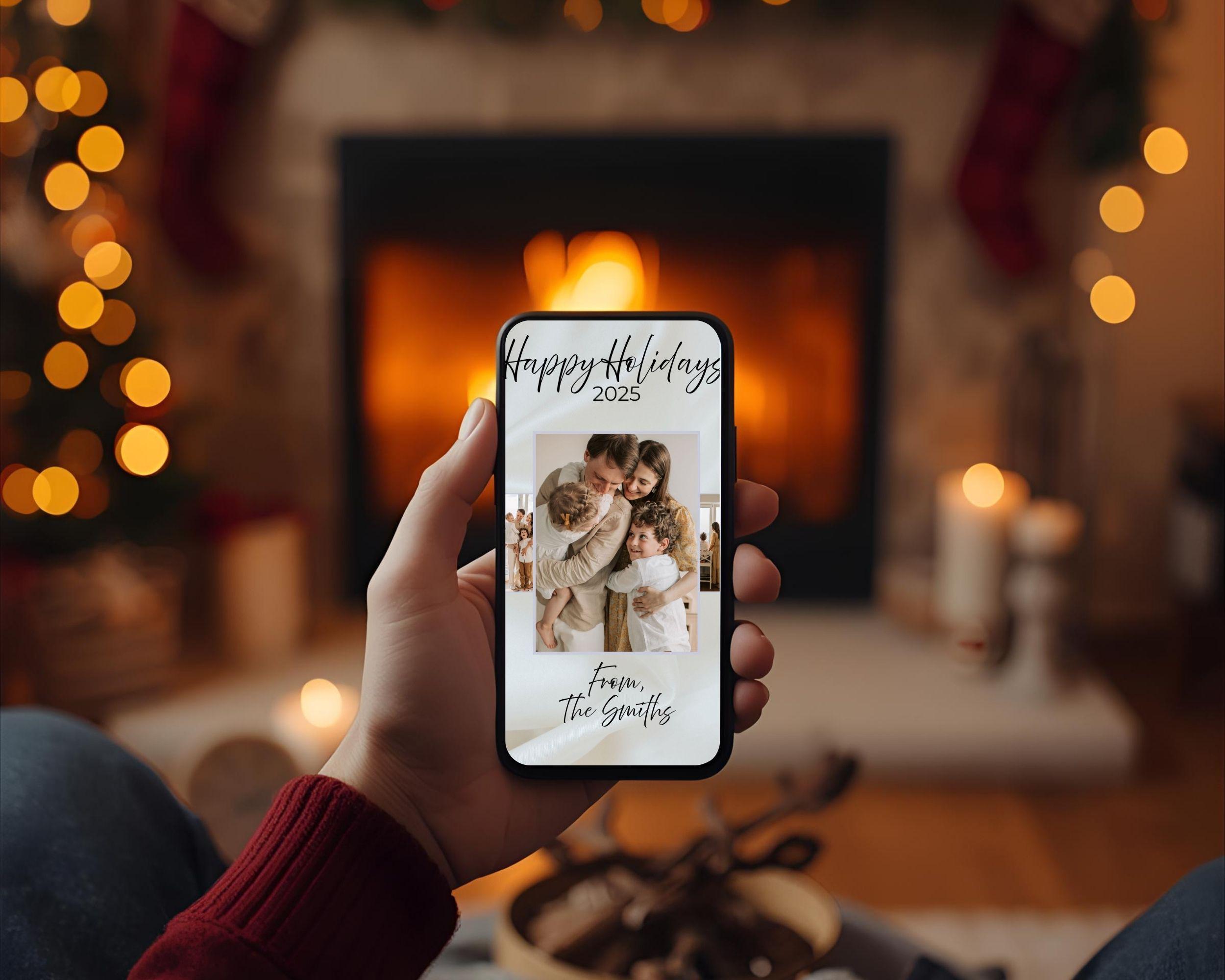 Editable Christmas Video Card Template, Custom Holiday Ecard Animated ...