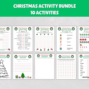 10 Christmas Game Bundle Printables, Kid & Family Friendly Activities ...