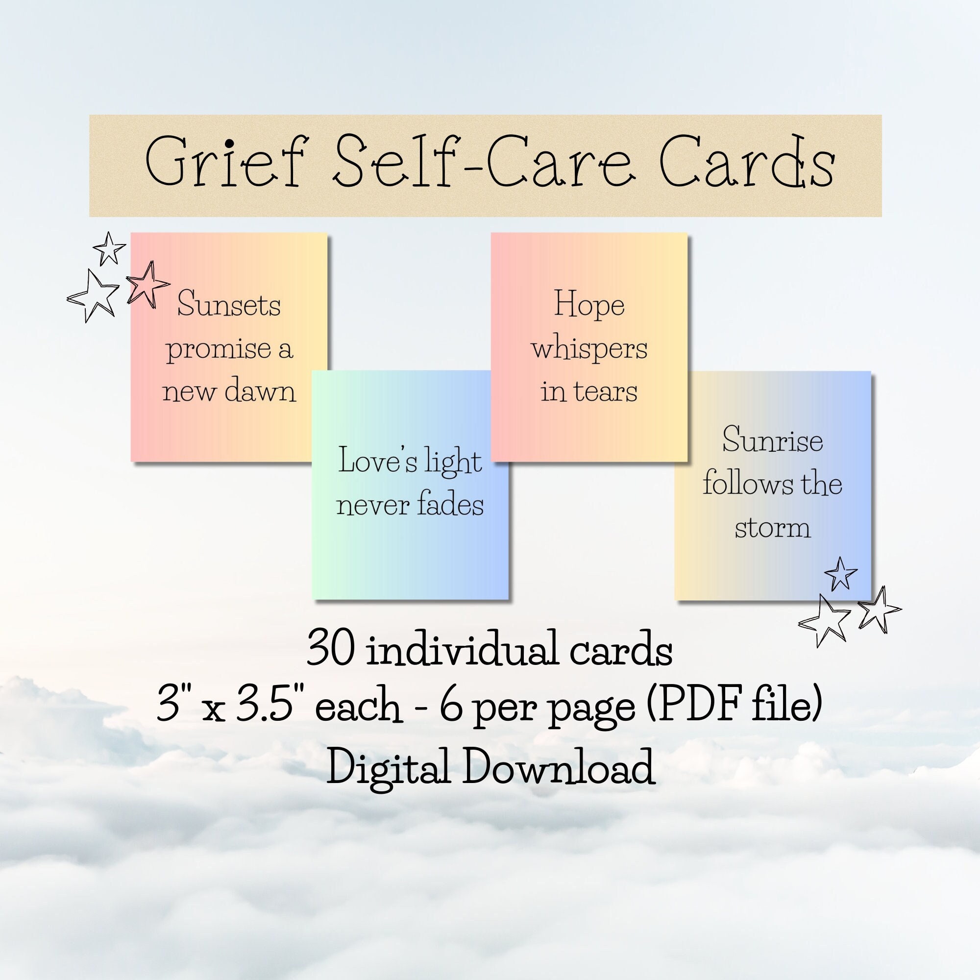 Affirmation Cards Printable Positive Affirmations for Grief - Etsy