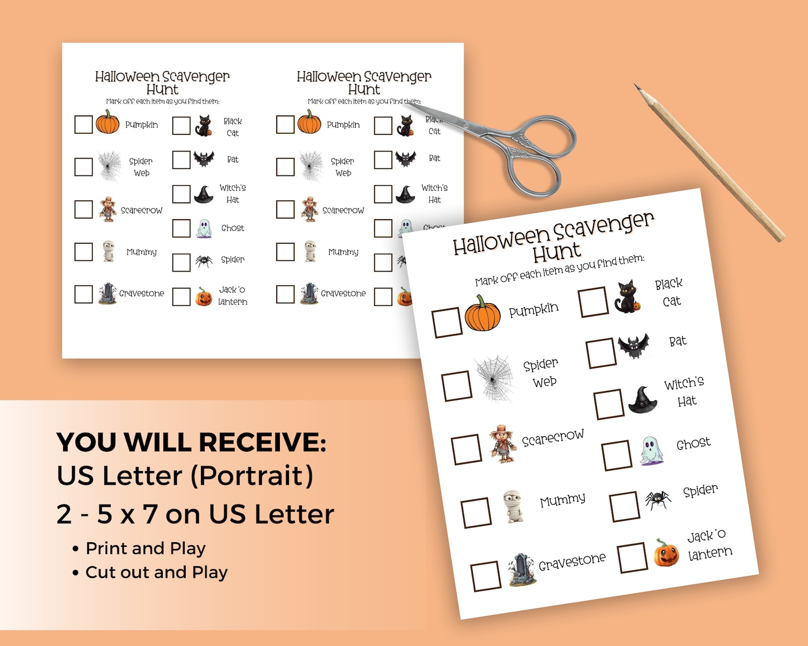 Halloween Scavenger Hunt, Digital Printable for Family Fun, Halloween ...