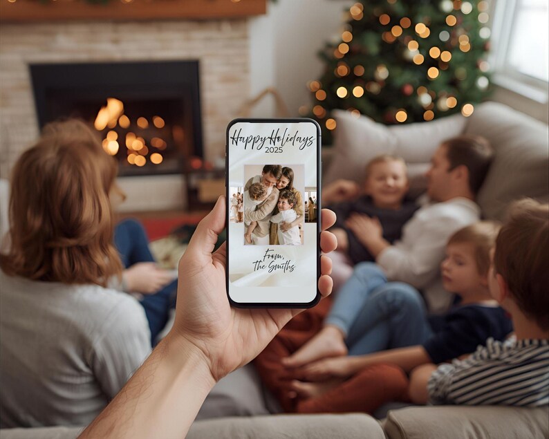 Editable Christmas Video Card Template, Custom Holiday Ecard Animated ...