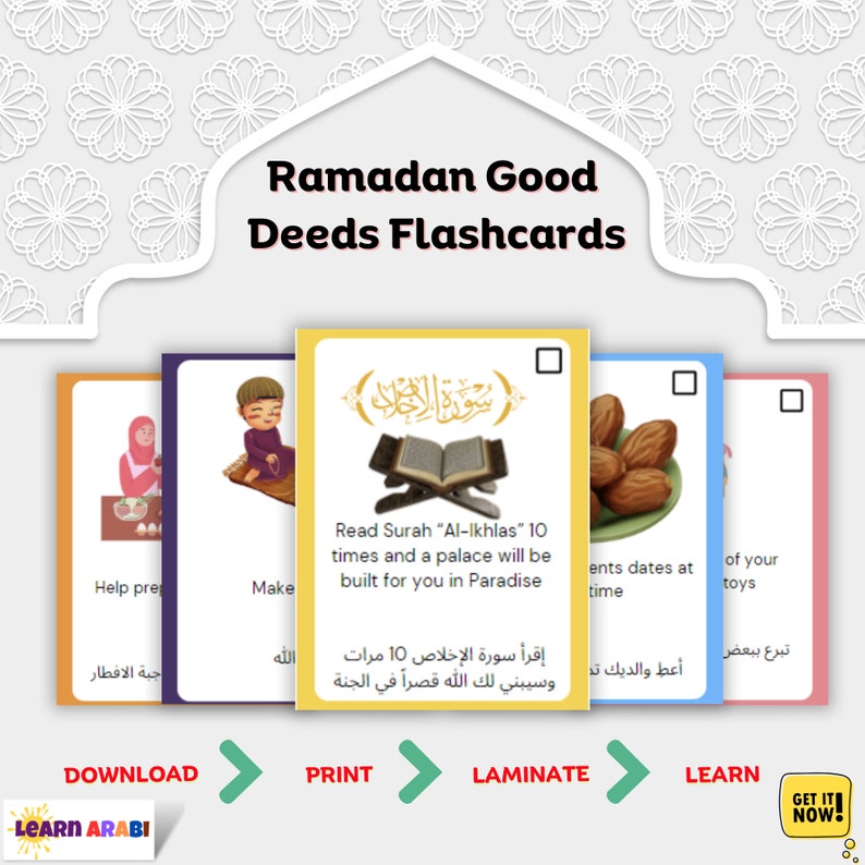 Ramadan Good Deeds Activities Flashcards| Ramadan Flashcards| Ramadan ...