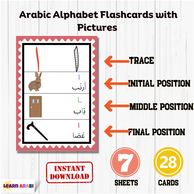 Arabic Alphabet Flashcards | Arabic Alphabet Cards | Arabic Letters ...