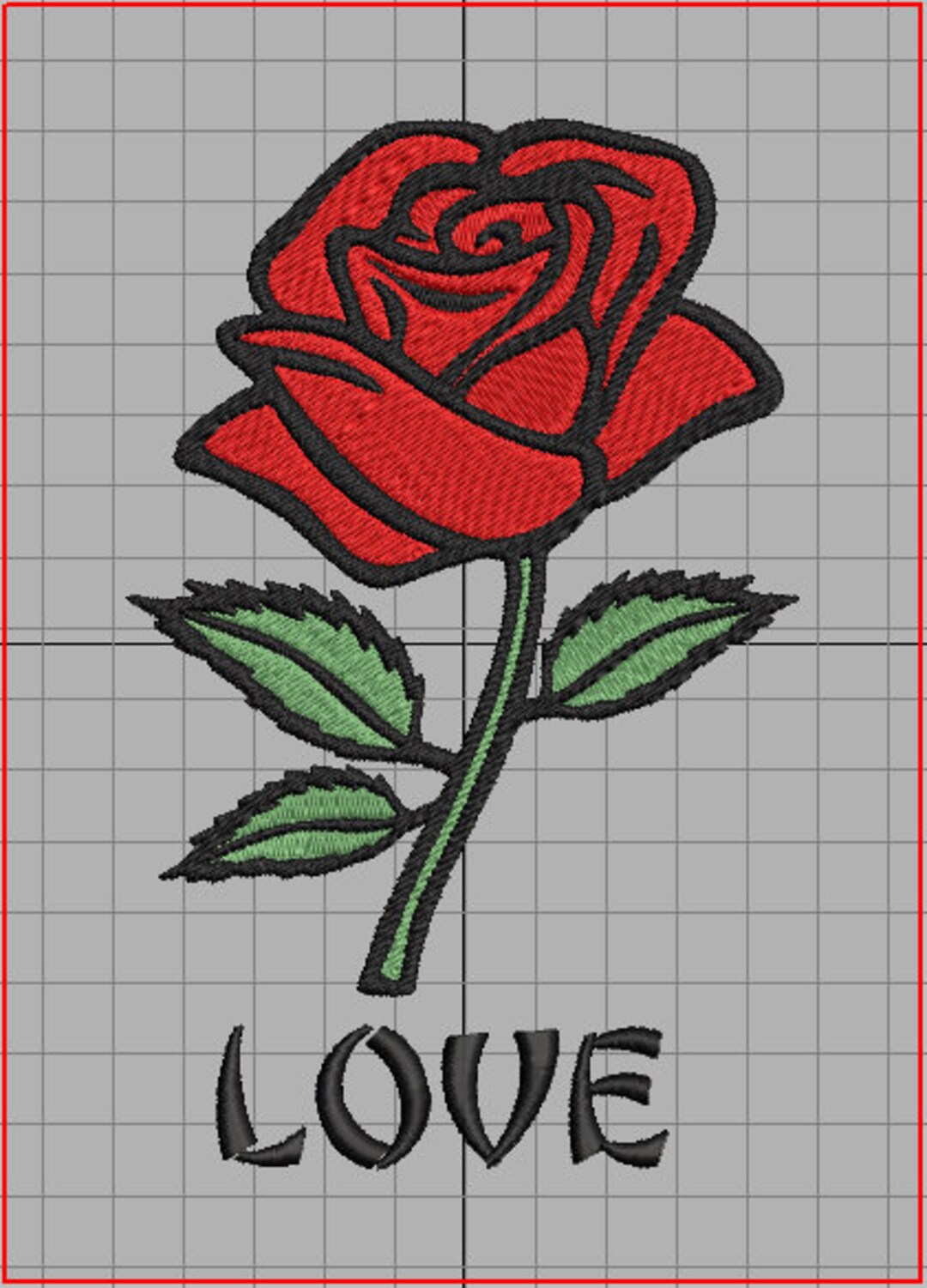 Rose Embroidery Design File, Machine Embroidery 4 Size Format Dst, Exp ...