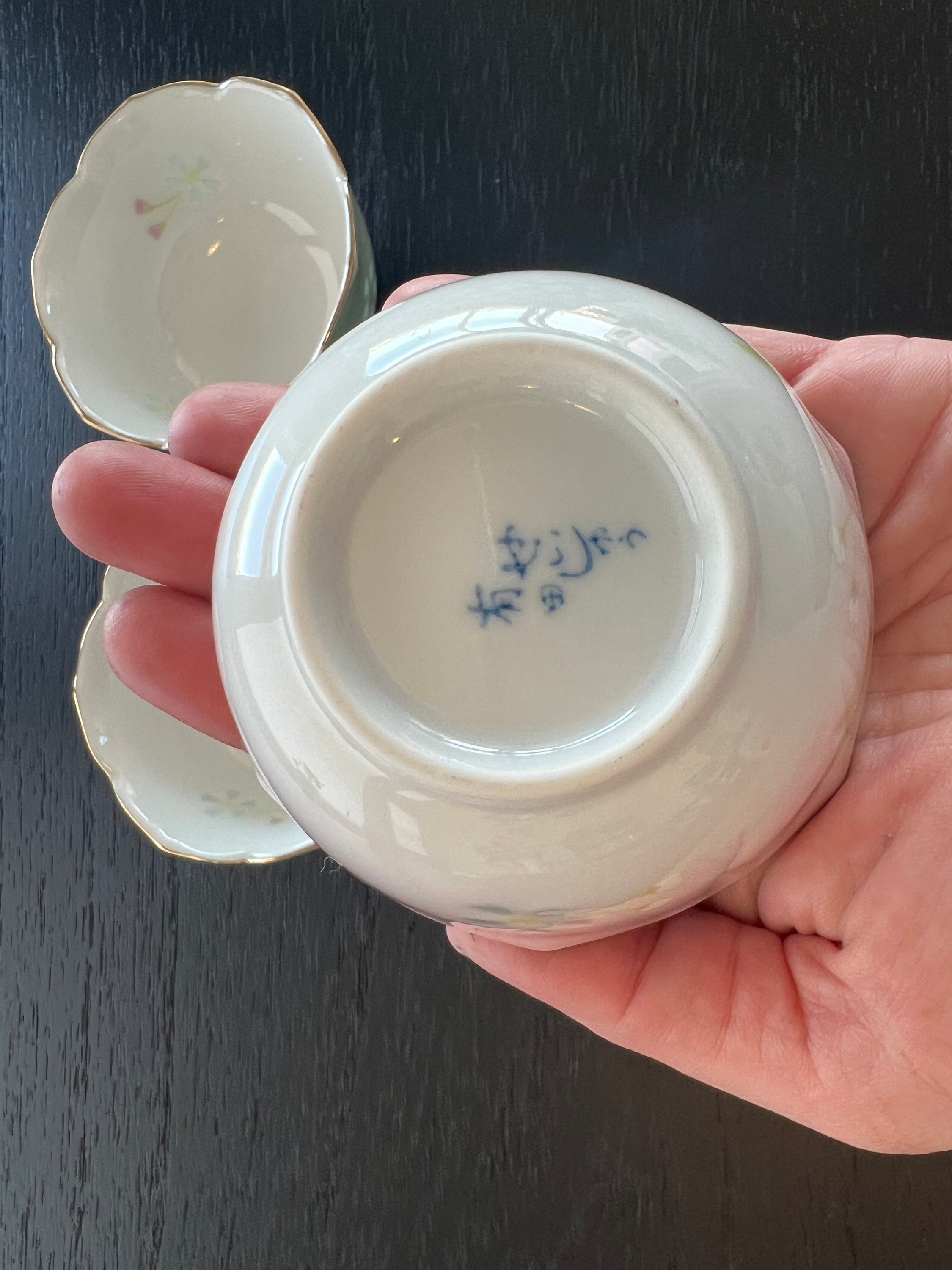 Arita Ware Japanese Porcelain Firefly Flower Gold Rim Rice Bowl Set - Etsy