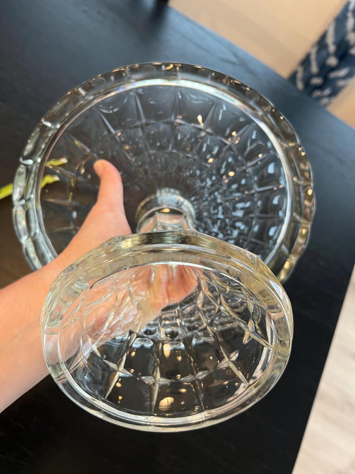 Indiana Glass Co Vintage Heavy EAPG Clear Pedestal Cake Stand Pattern ...