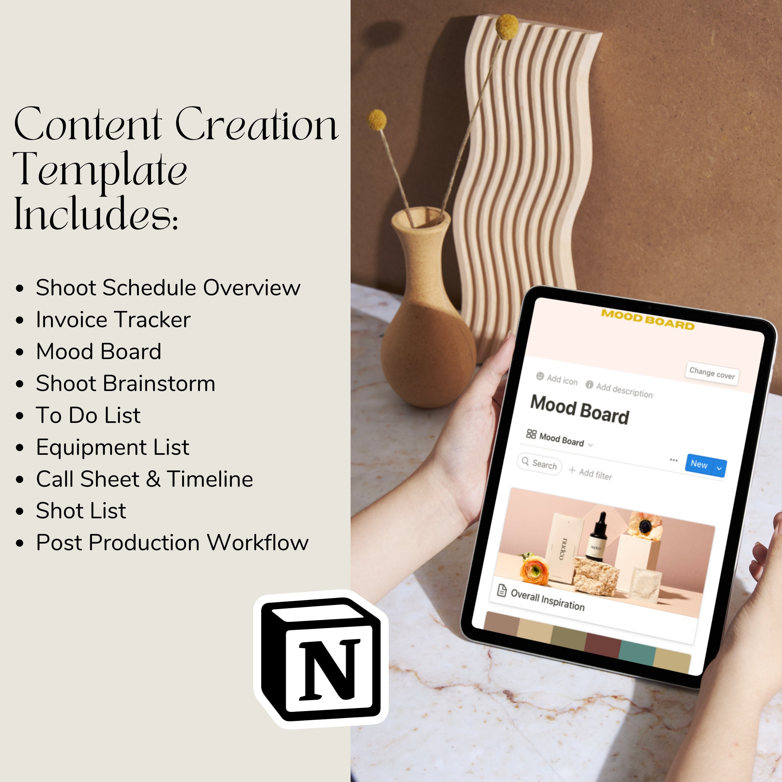 Content Creation Shoot Planner Notion Template for Content Creators ...