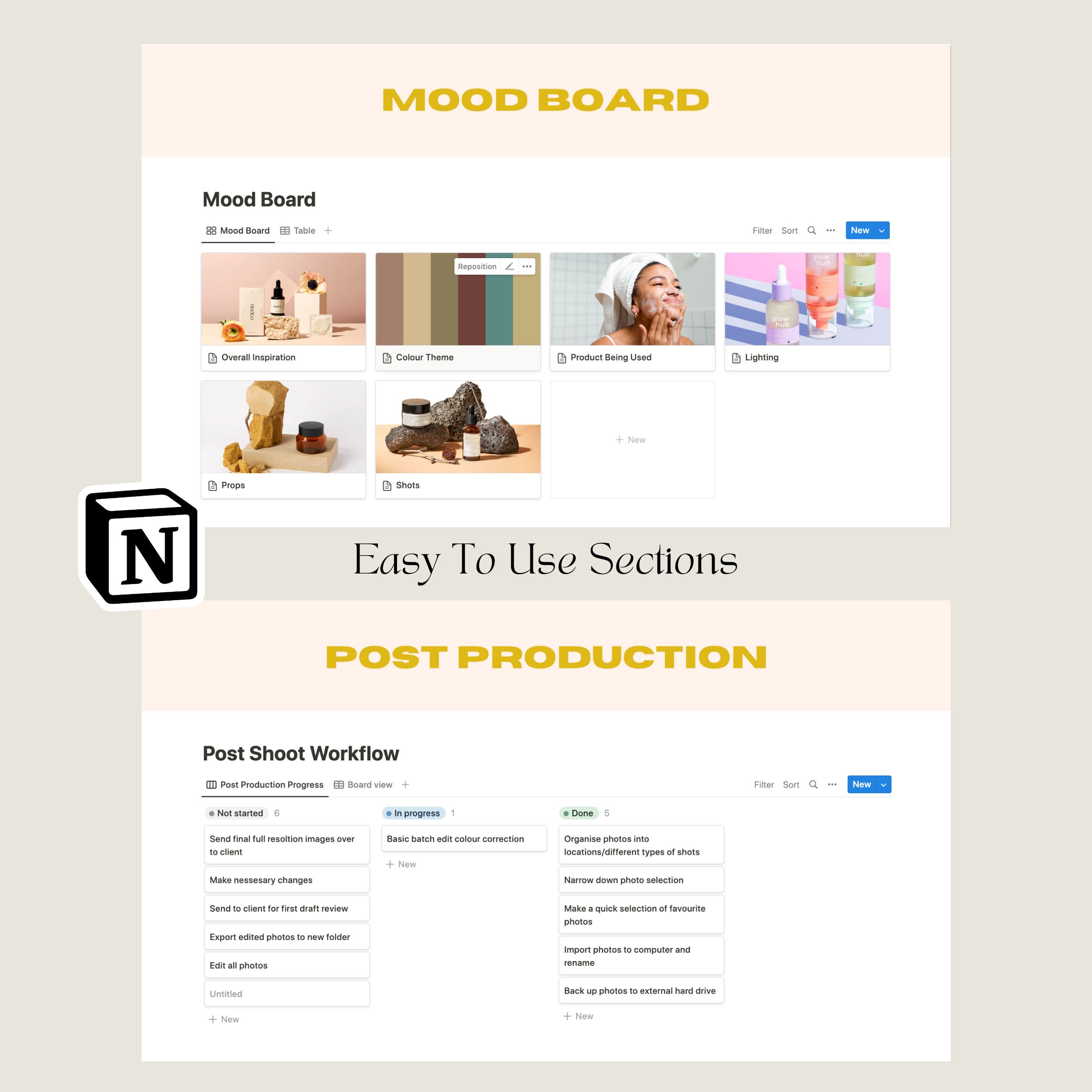 Content Creation Shoot Planner Notion Template for Content Creators ...