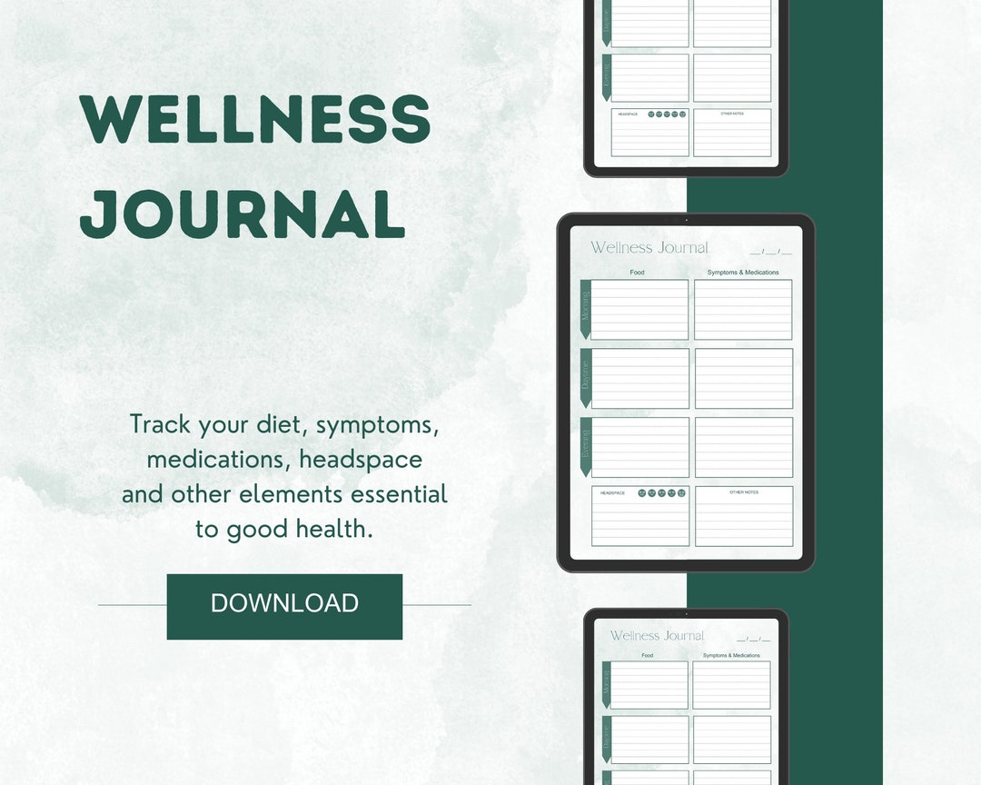 Health & Wellness Journal - Instant Download | Editable PDF or ...