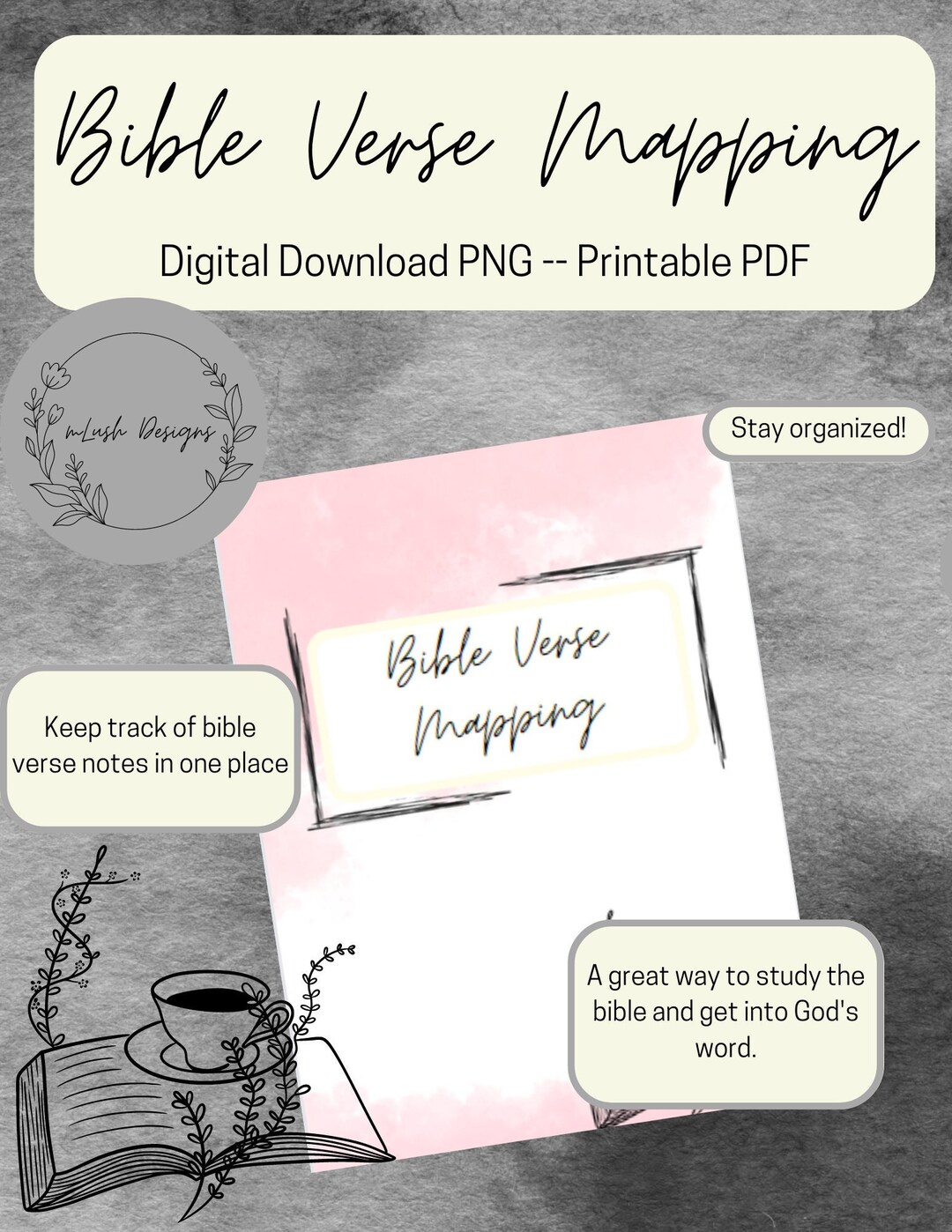 Bible Verse Mapping Pastel Digital Bible Study Scripture Mapping Bible ...